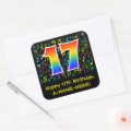 17th Birthday: Colorful Music Symbols, Rainbow 17 Square Sticker | Zazzle