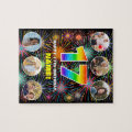 17th Birthday: Fun Rainbow #, Custom Name + Photos Jigsaw Puzzle | Zazzle