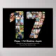 17th Birthday Number 17 Custom Photo Collage Poster | Zazzle