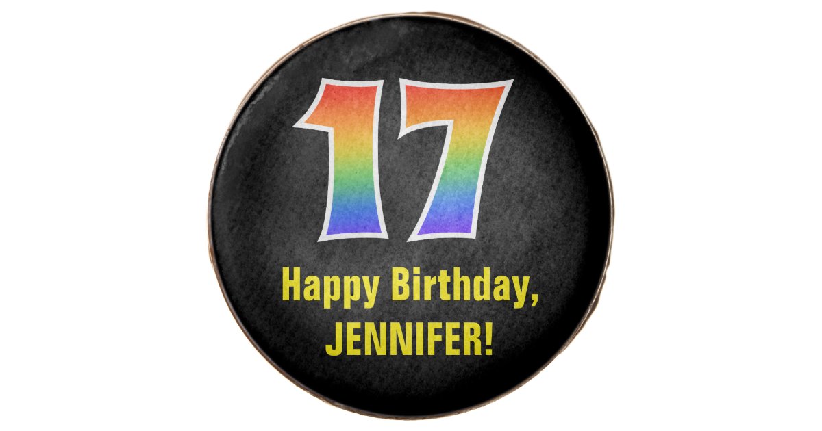 17th Birthday - Rainbow Spectrum Pattern Number 17 Chocolate Covered ...