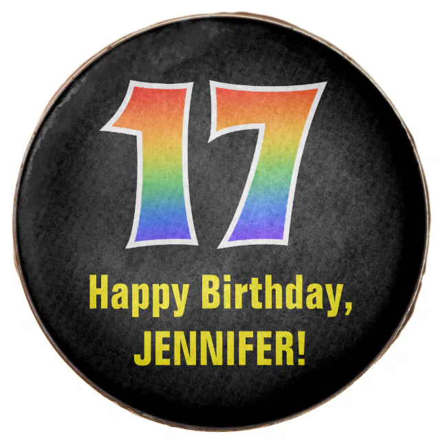 17th Birthday - Rainbow Spectrum Pattern Number 17 Chocolate Covered ...