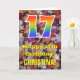 17th Birthday; Rustic Autumn Leaves; Rainbow "17" Card | Zazzle
