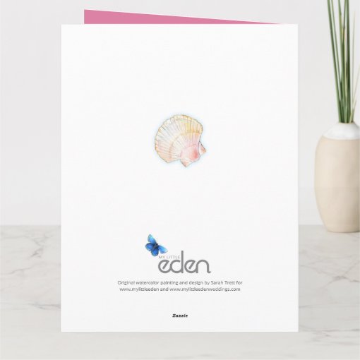 17th shell anniversary watercolor Daughter Card | Zazzle