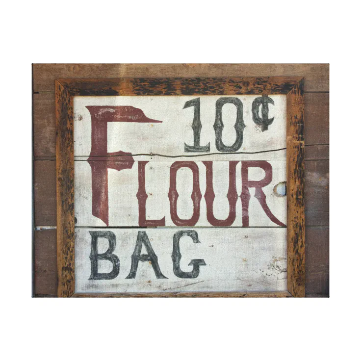 1800s Western Kitchen Decor Old Flour Sign | Zazzle
