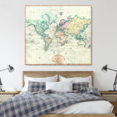 1801 Cary Map of the World on Mercator Projection Canvas Print | Zazzle