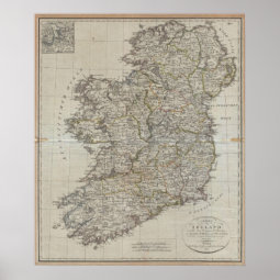 1804 Map of Ireland Poster | Zazzle
