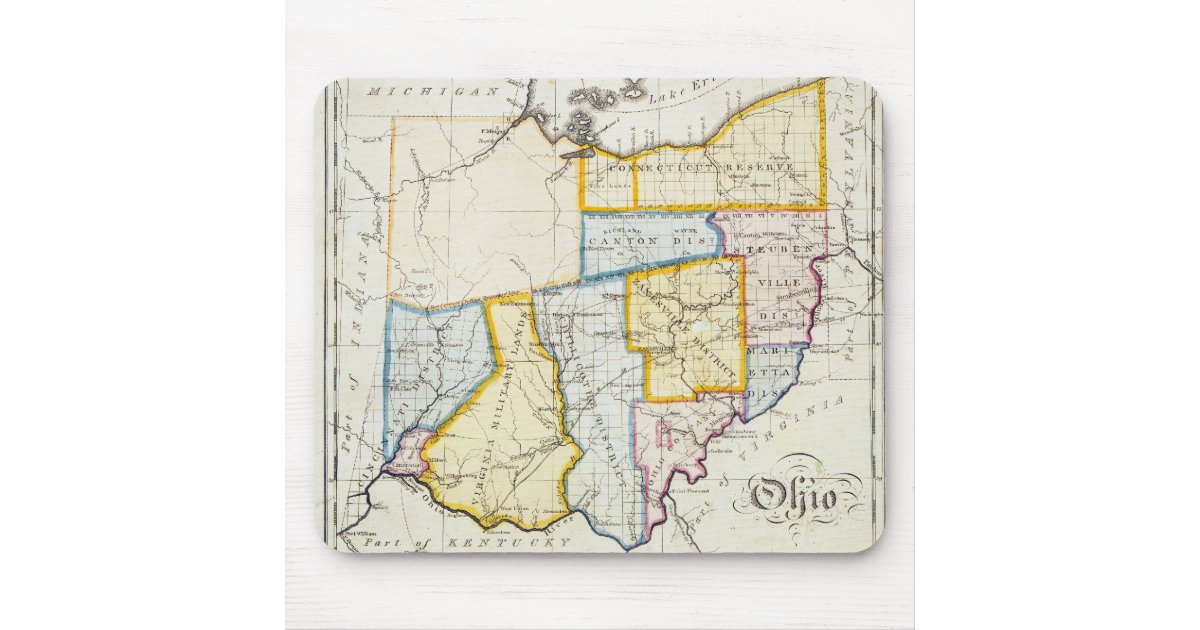 1812 Ohio Map Mousepad | Zazzle