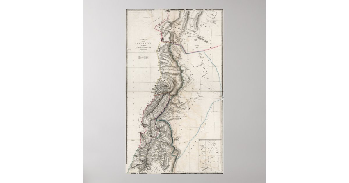 1814 Holy Land Map Poster | Zazzle