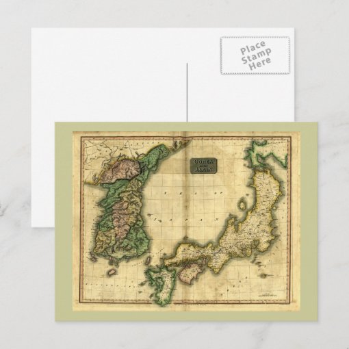 1815 Map of Korea and Japan Postcard | Zazzle