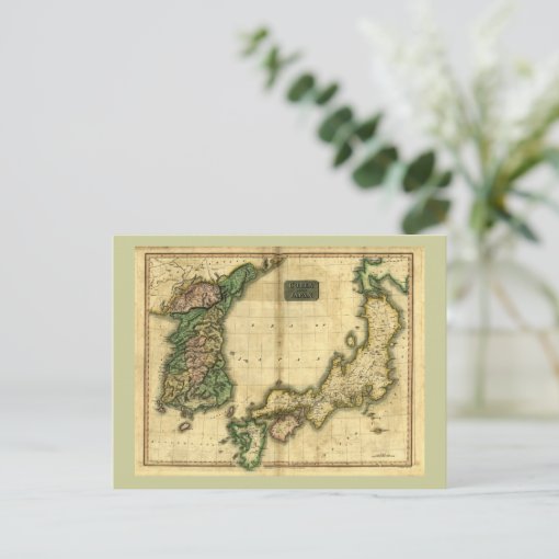 1815 Map of Korea and Japan Postcard | Zazzle