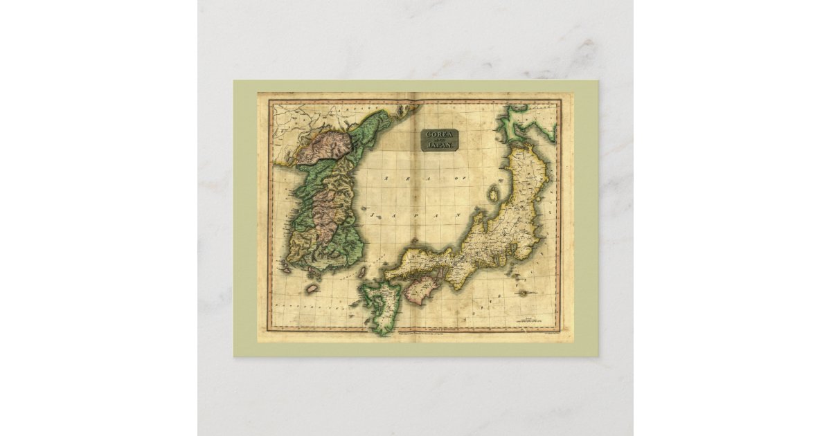 1815 Map of Korea and Japan Postcard | Zazzle