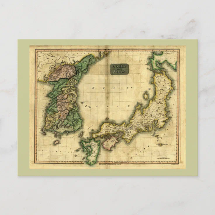1815 Map of Korea and Japan Postcard | Zazzle