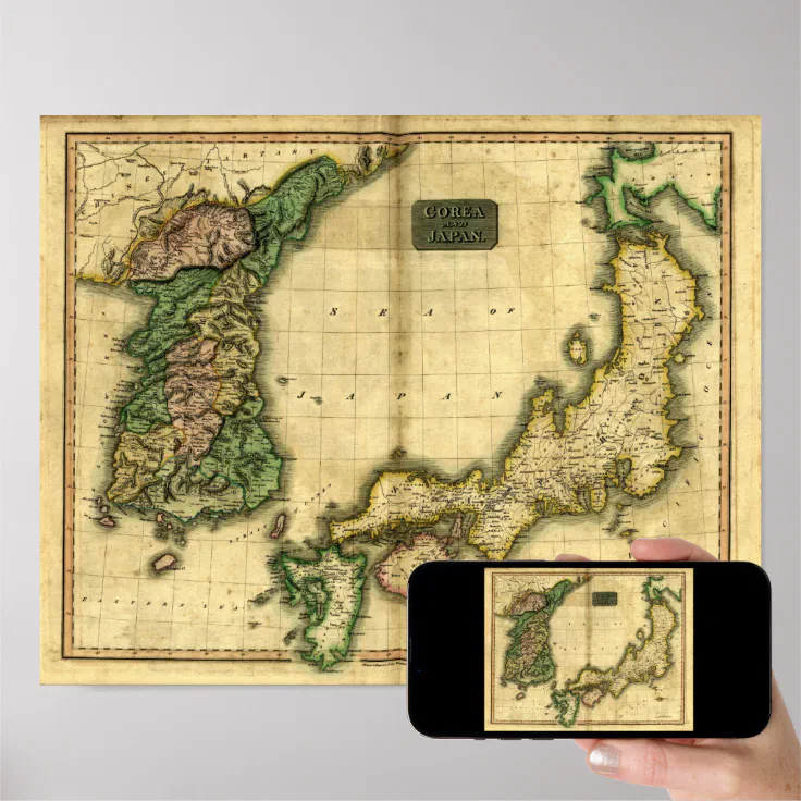 1815 Map of Korea and Japan Poster | Zazzle