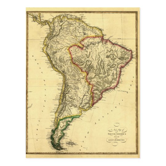 1817 Map of South America Postcard | Zazzle.com