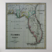 1823 Florida Map Poster | Zazzle