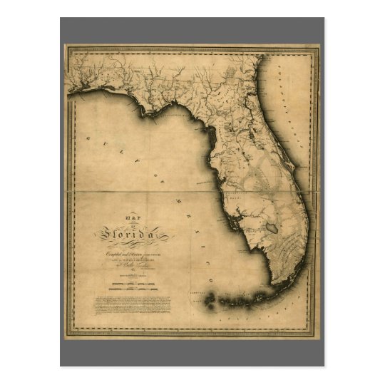 1823 Map of Florida Postcard | Zazzle.com