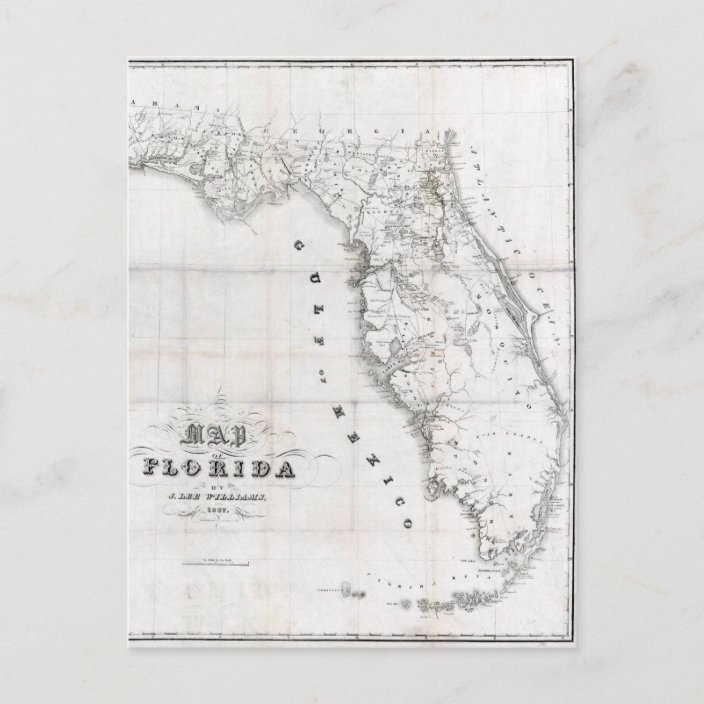 1837 Florida Map Postcard | Zazzle.com