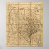 1841 Map of the Republic of Texas Poster | Zazzle