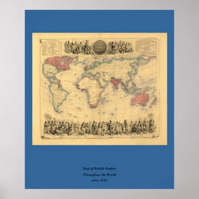 1850’s Map of British Empire Throughout the World Poster | Zazzle