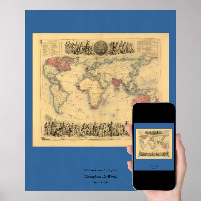 1850’s Map of British Empire Throughout the World Poster | Zazzle