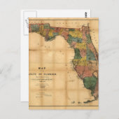 1856 Map of the State of Florida by Columbus Drew Postcard | Zazzle