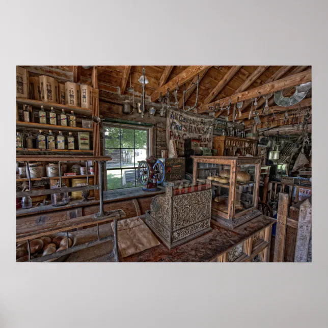 1860s Old West General Store Montana Poster Zazzle