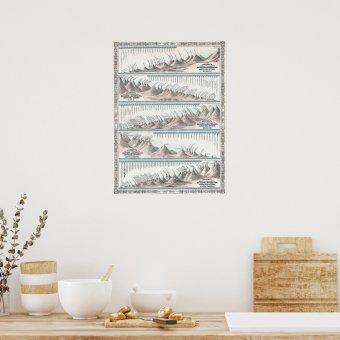 1864 Johnson's World Mountains and Rivers Map Poster | Zazzle