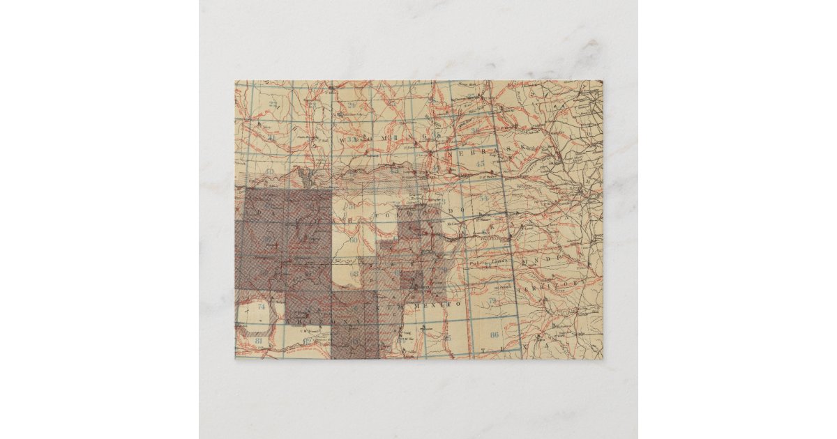 1876 Progress Map of The US Geographical Surveys Postcard | Zazzle