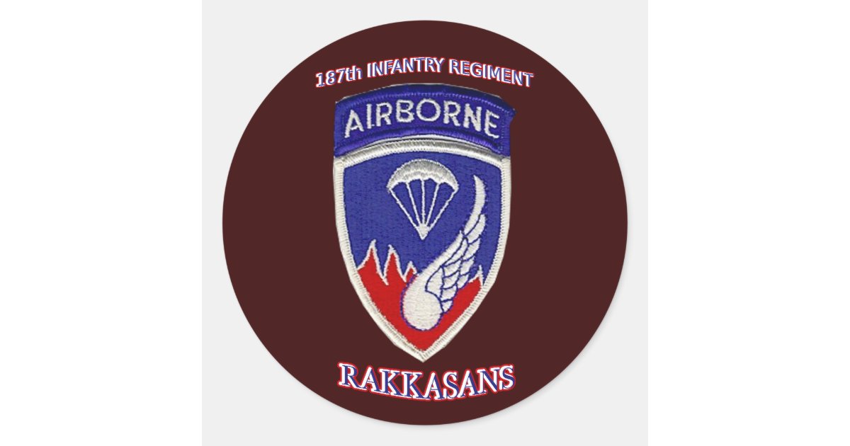 187th Infantry Regiment Classic Round Sticker | Zazzle