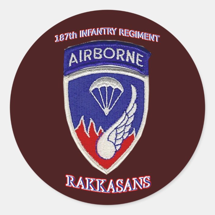 187th Infantry Regiment Classic Round Sticker | Zazzle.com
