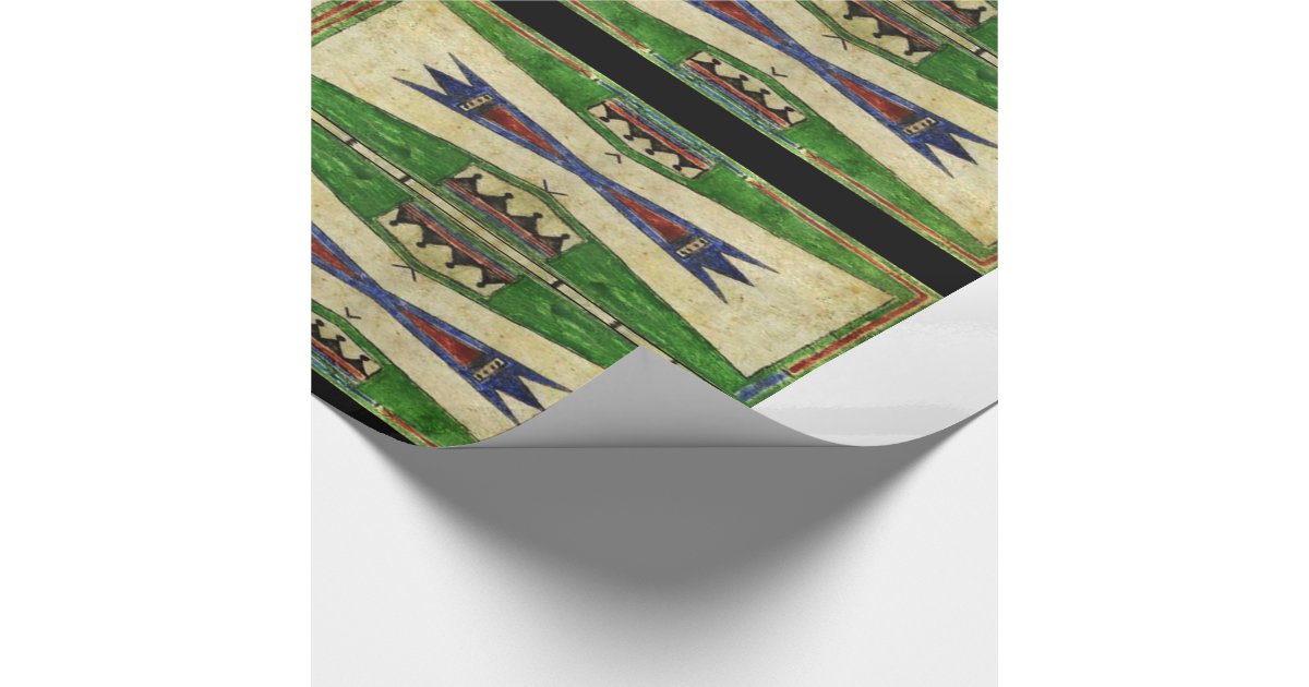 1880's Cheyenne Parfleche Design Wrapping Paper | Zazzle