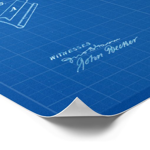 1885 Barber Razor Blueprint Patent Artwork Poster | Zazzle
