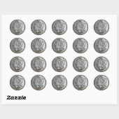 1889 Morgan Dollar Classic Round Sticker | Zazzle