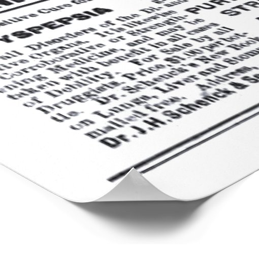 1890 medicines newspaper ad poster | Zazzle