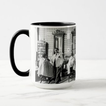1890's Mens Barber Shop Hair Salon Photograph Mug | Zazzle