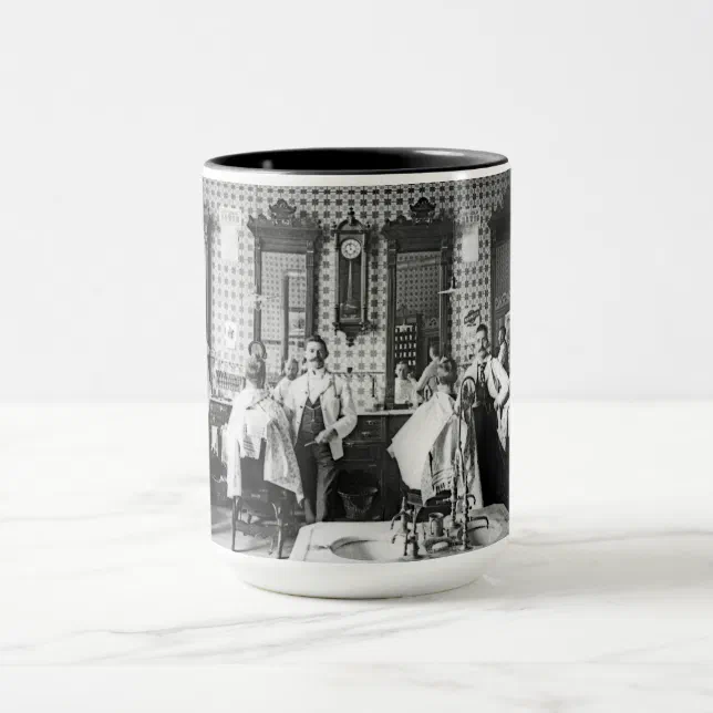 1890's Mens Barber Shop Hair Salon Photograph Mug | Zazzle