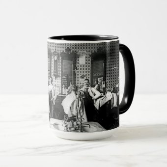 1890's Mens Barber Shop Hair Salon Photograph Mug | Zazzle