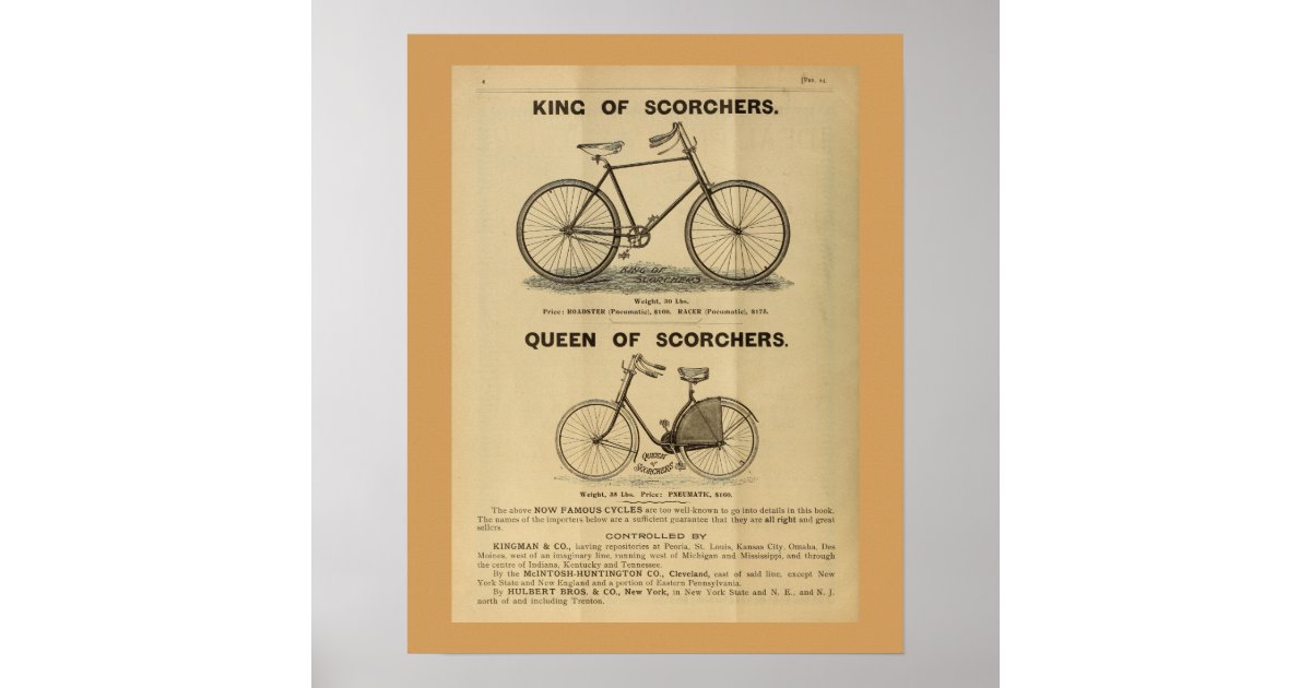 1893 Vintage Bicycle Magazine Ad Art Poster | Zazzle