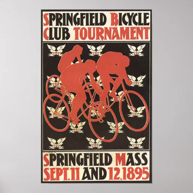 1895 Springfield Massachusetts Bicycle Tournament Poster | Zazzle