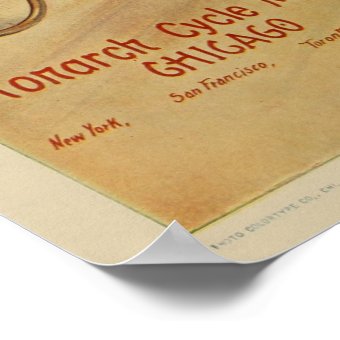 1896 Vintage Monarch Bicycles Ad Art Poster | Zazzle