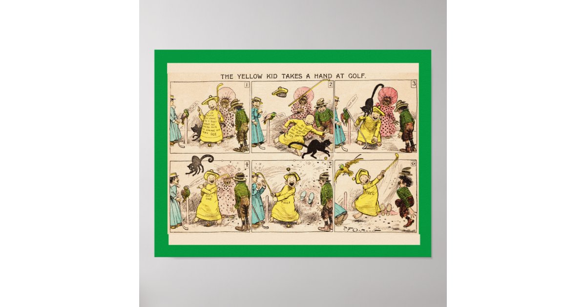 1897 Golf Cartoon Poster | Zazzle