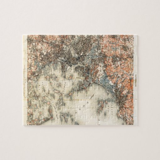 1898 Topographical Map of Boston Massachusetts Jigsaw Puzzle | Zazzle