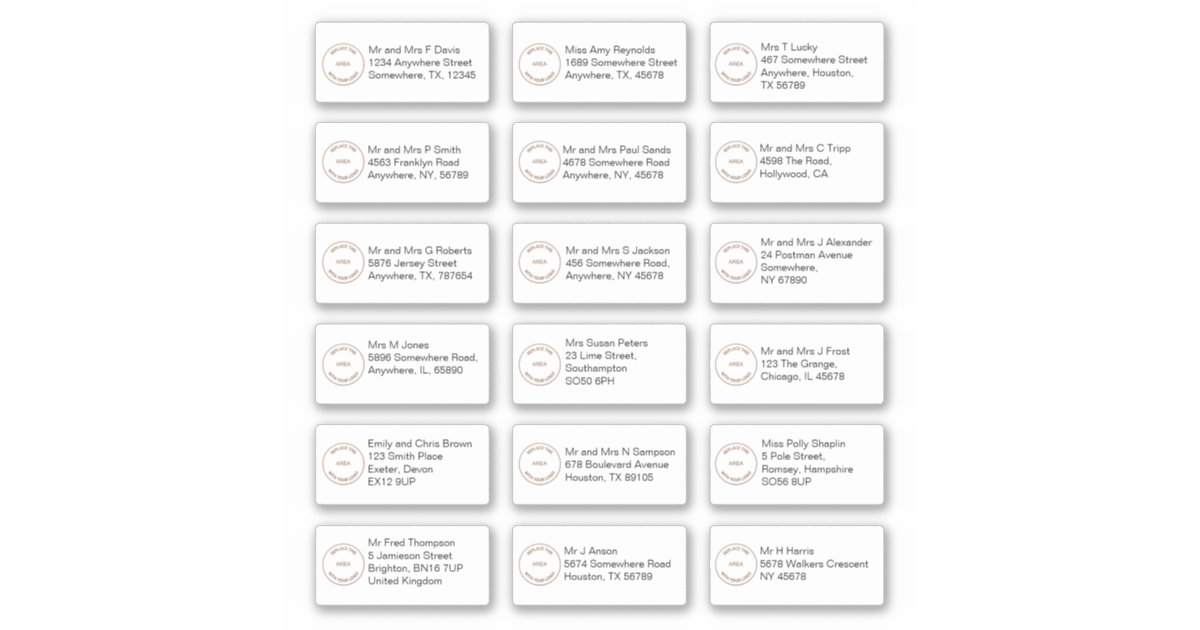 18 Different Recipient Names Addresses Brand Logo Sticker | Zazzle