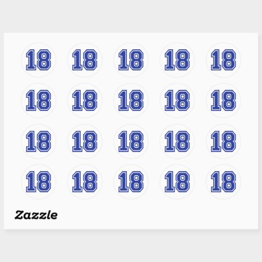 18 - Eighteen Classic Round Sticker | Zazzle