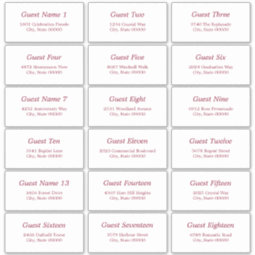18 Guest Address Labels White Burgundy Sticker | Zazzle