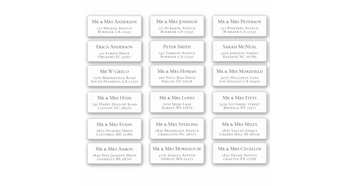 18 Individual Name Address Labels | Zazzle