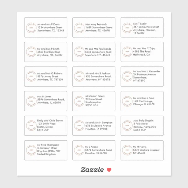 18 Individual Name Address Sans Serif Company Logo Sticker | Zazzle
