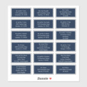 18 Individual Recipient Name Address Navy White Sticker | Zazzle