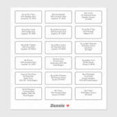 18 Informal Individual Guest Name Address Shipping Sticker | Zazzle