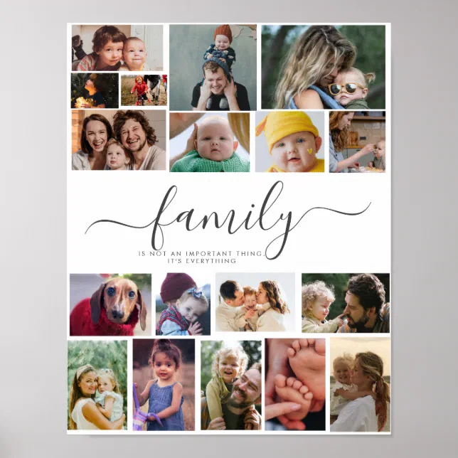 18 Photo Collage Cute Family Love Memory Poster | Zazzle